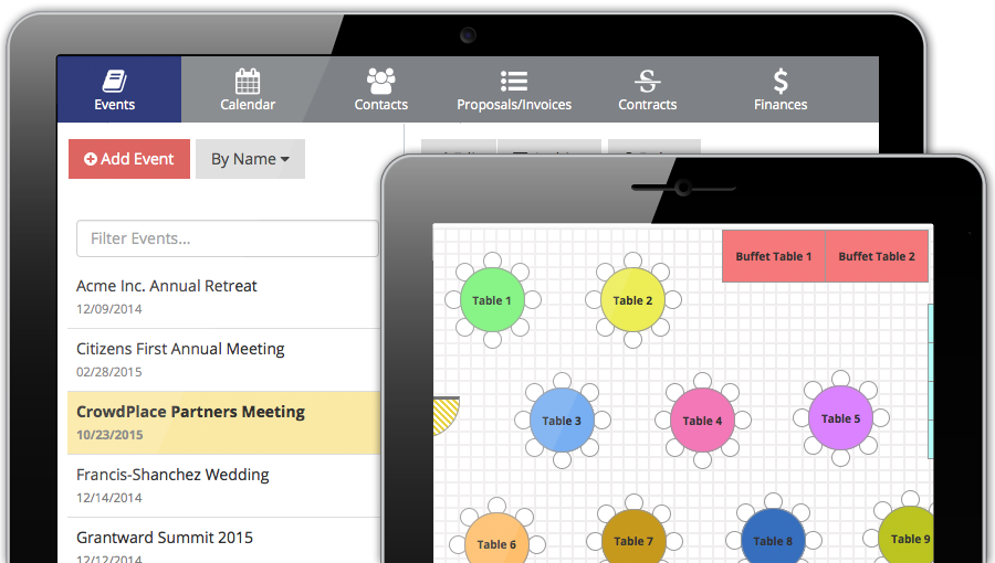 Online table plan software program for to-scale event floor plans